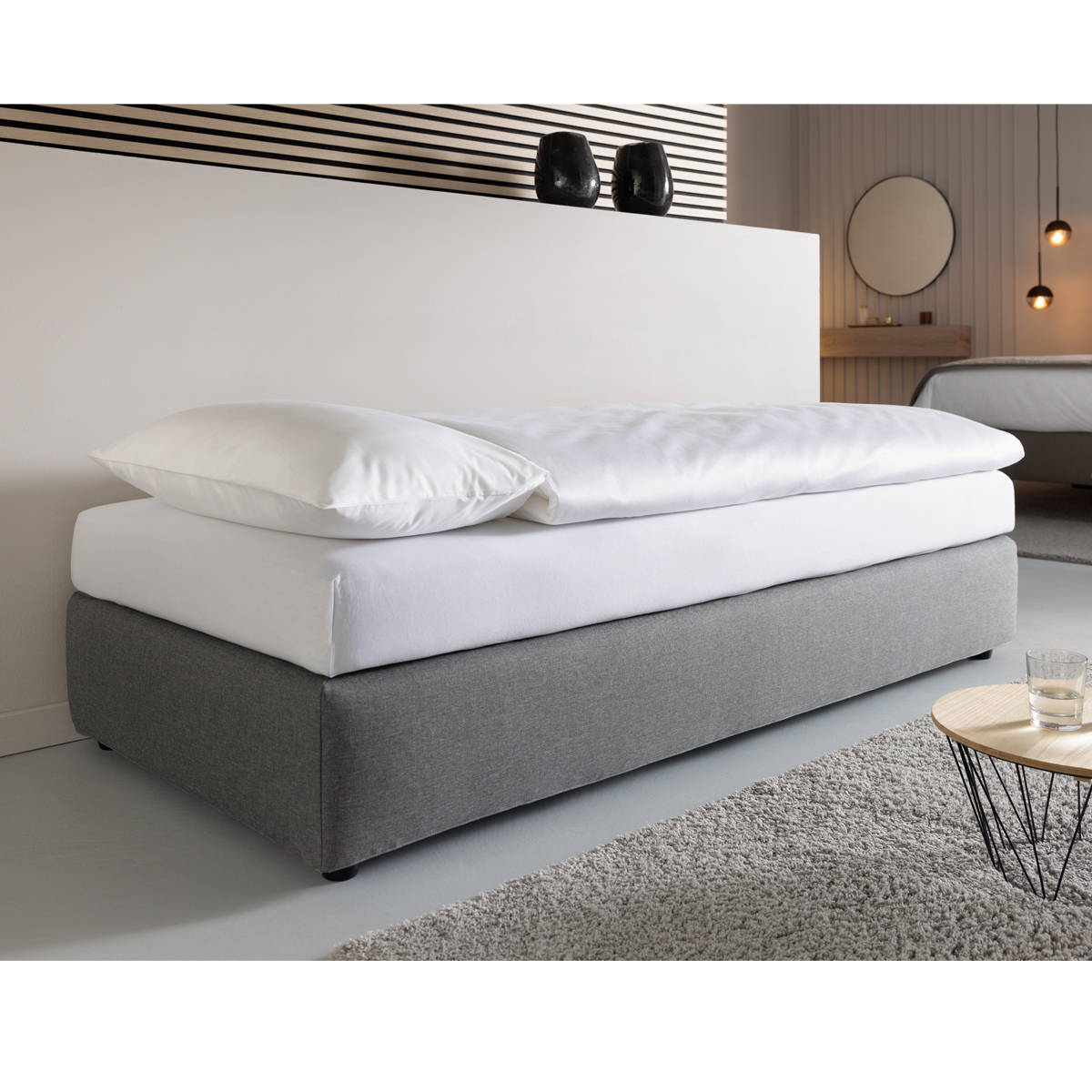 Sofa bed (with storage space) Limone with Alba | smoke | FBF bed&more
